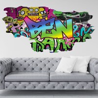 Graffiti Decal, Sticker Decal, Graffiti Wall, Graffiti Wall Kids, Gift ...