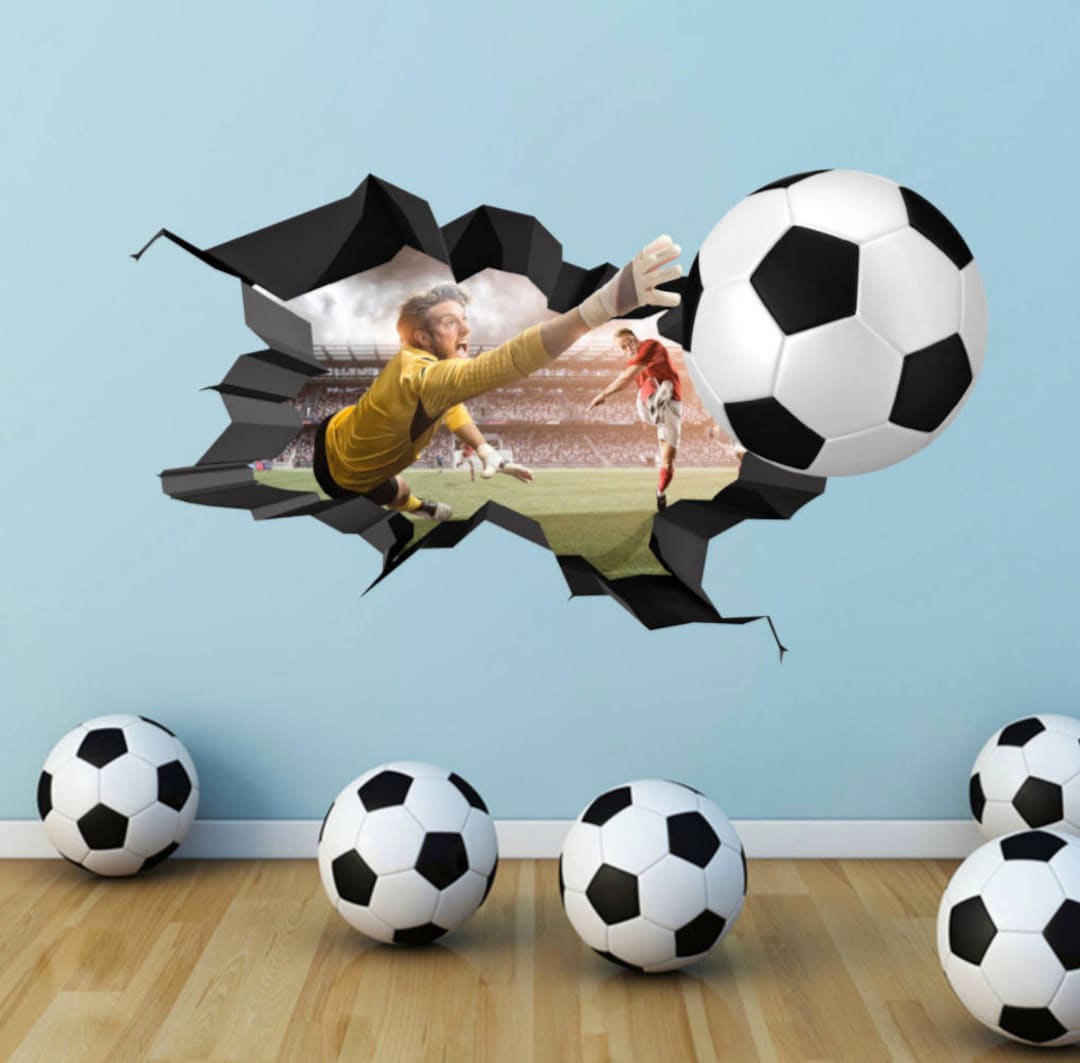 Soccer Goalkeeper 3D Wall Decal - Sports Sticker for Kids Room Decor ...