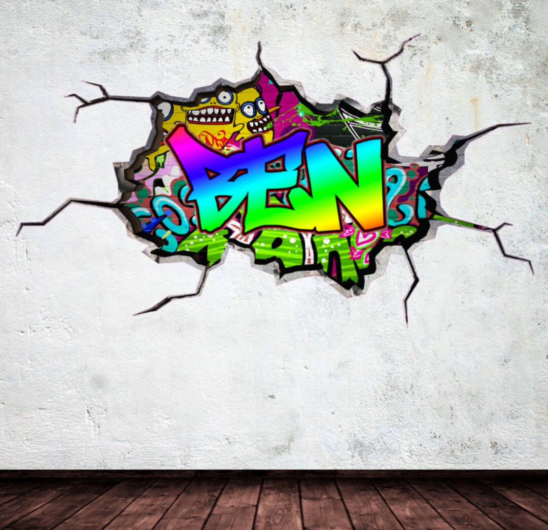 Custom 3D Graffiti Wall Name Decal Personalized Kids Room - Etsy