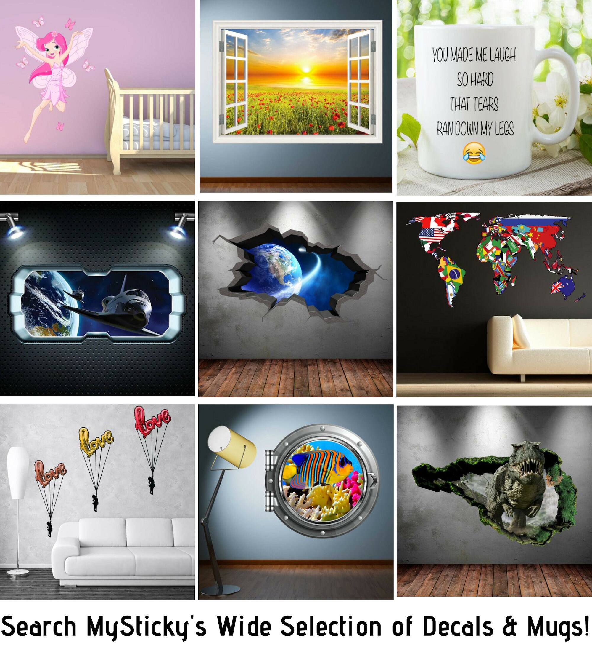 GALAXY WALL DECAL Space Planet Decal Space Room Décor Hole - Etsy