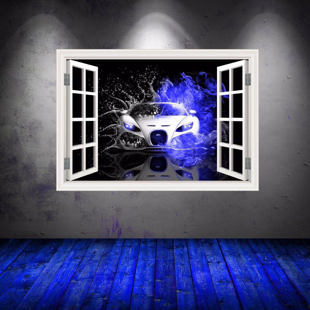 SPORTS CAR DECAL, Car Window Decal, Graphic Wall Decal, Vinyl Car Decal ...