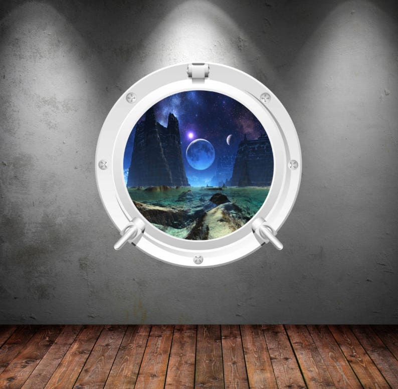 SPACE WALL STICKER Porthole Wall Mural Galaxy Vinyl Sticker - Etsy