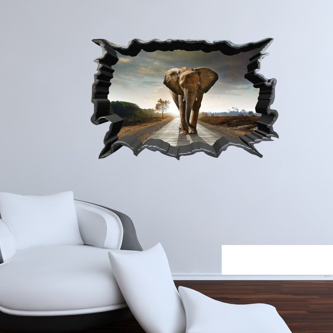 ELEPHANT WALL DECAL 3d Elephant Sticker Animal Vinyl Decal - Etsy