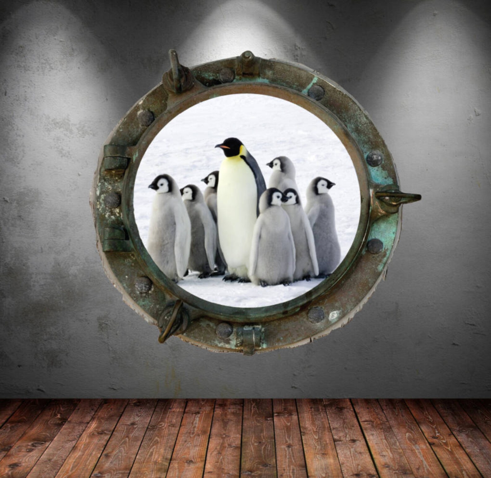 PENGUIN WALL DECAL Porthole Wall Decal Wild Animal Sticker - Etsy