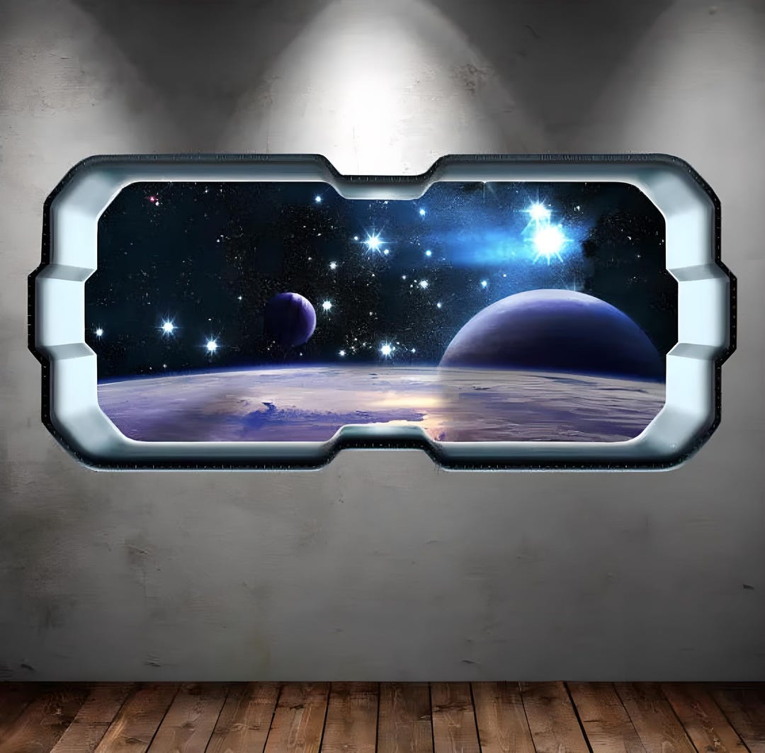 3D Galaxy Wall Decal: Space Window View, Kids Room Decor - Etsy