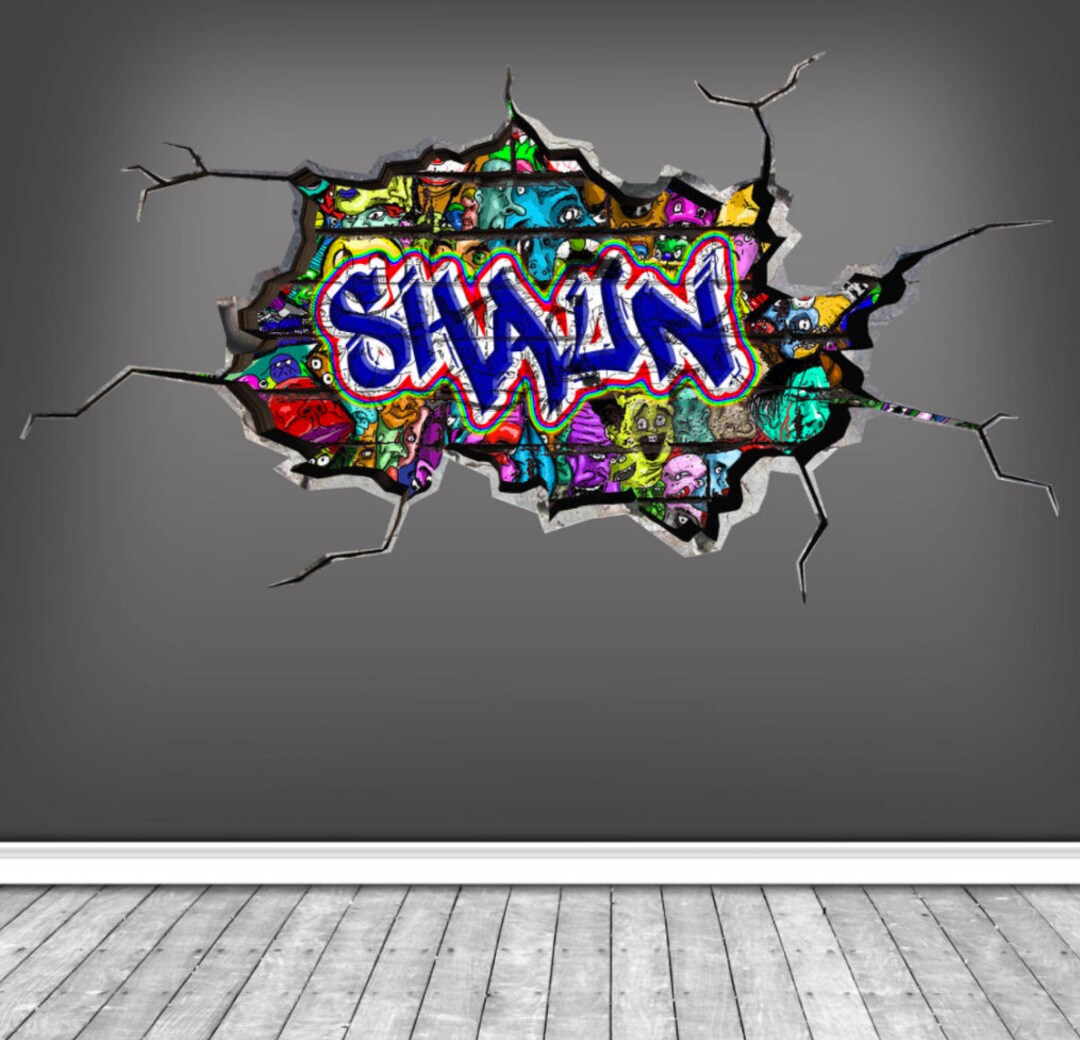 GRAFFITI WALL DECOR Custom Art Decal Personazlied Name Wall - Etsy