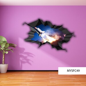 SPACE SHUTTLE DECAL, Rocket Wall Sticker, Space Rocket Decal, Science ...