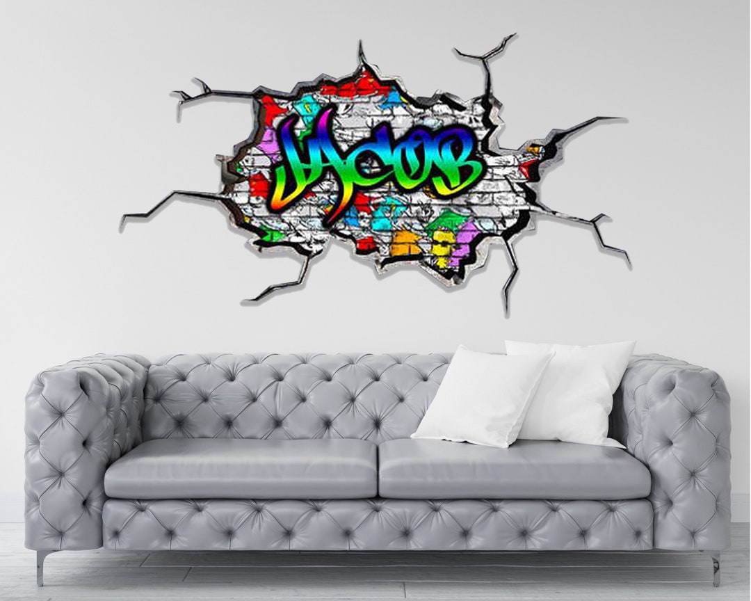 GRAFFITI WALL ART, Custom Art Decal, Personalized Name Wall Decal, Gift ...