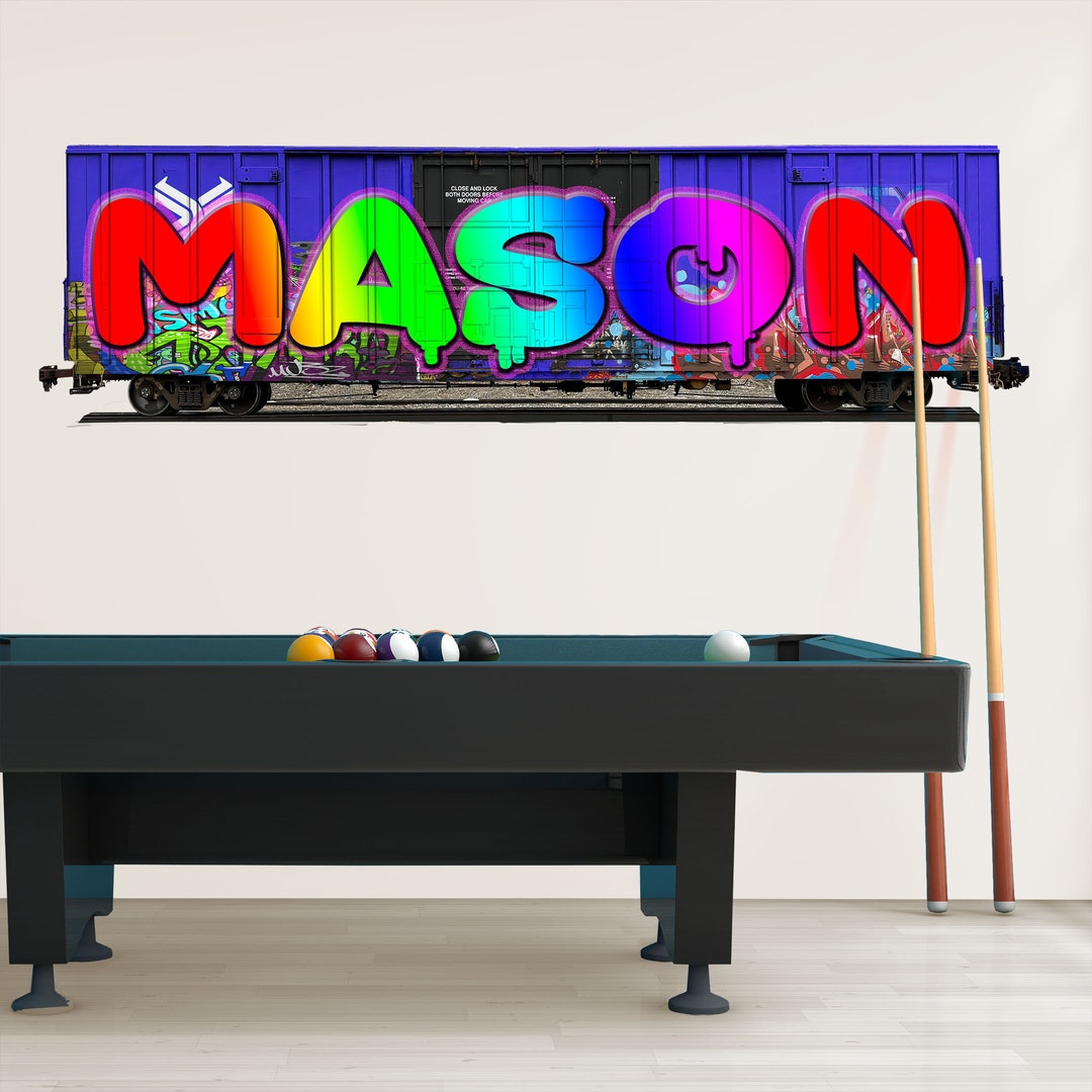 Custom Graffiti Wall Art - Personalized Name Wallpaper, Kids' Room Wall ...