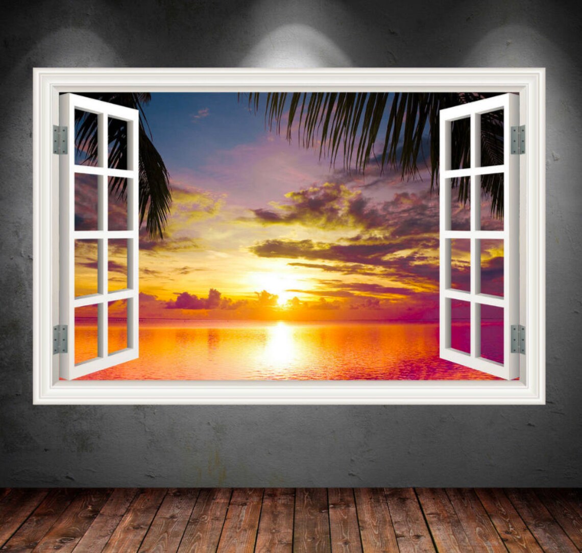 SUNSET WALL DECAL Sea View Decal Premium Vinyl Decals - Etsy