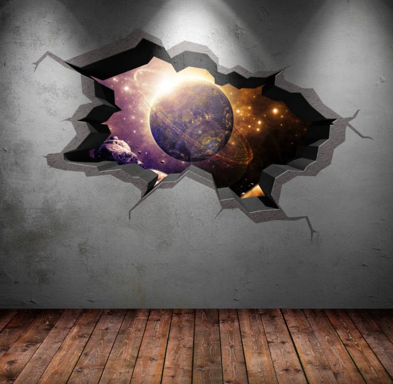 EARTH 3D DECALS 3d Vinyl Sticker Science Wall Decal Stars | Etsy