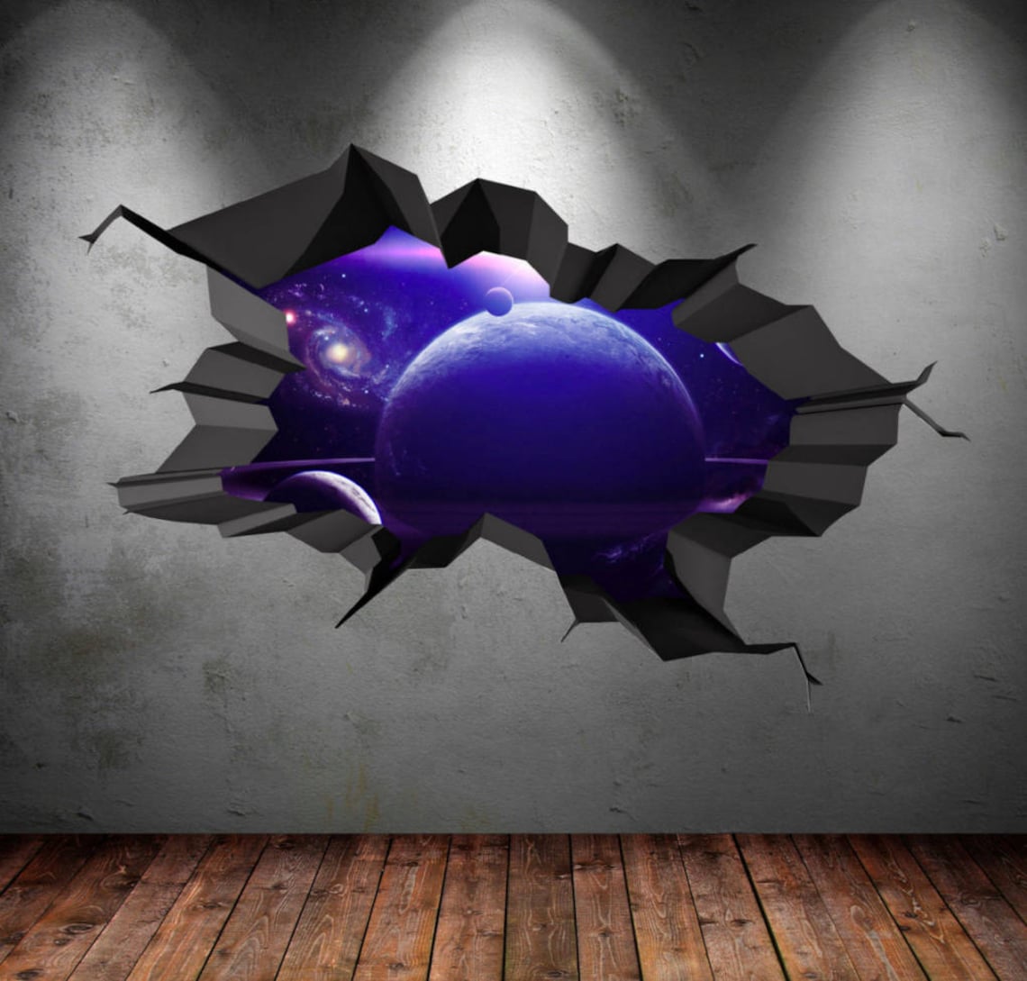 GALAXY WALL DECAL 3d Wall Stickers Planet Wall Decal 3d | Etsy