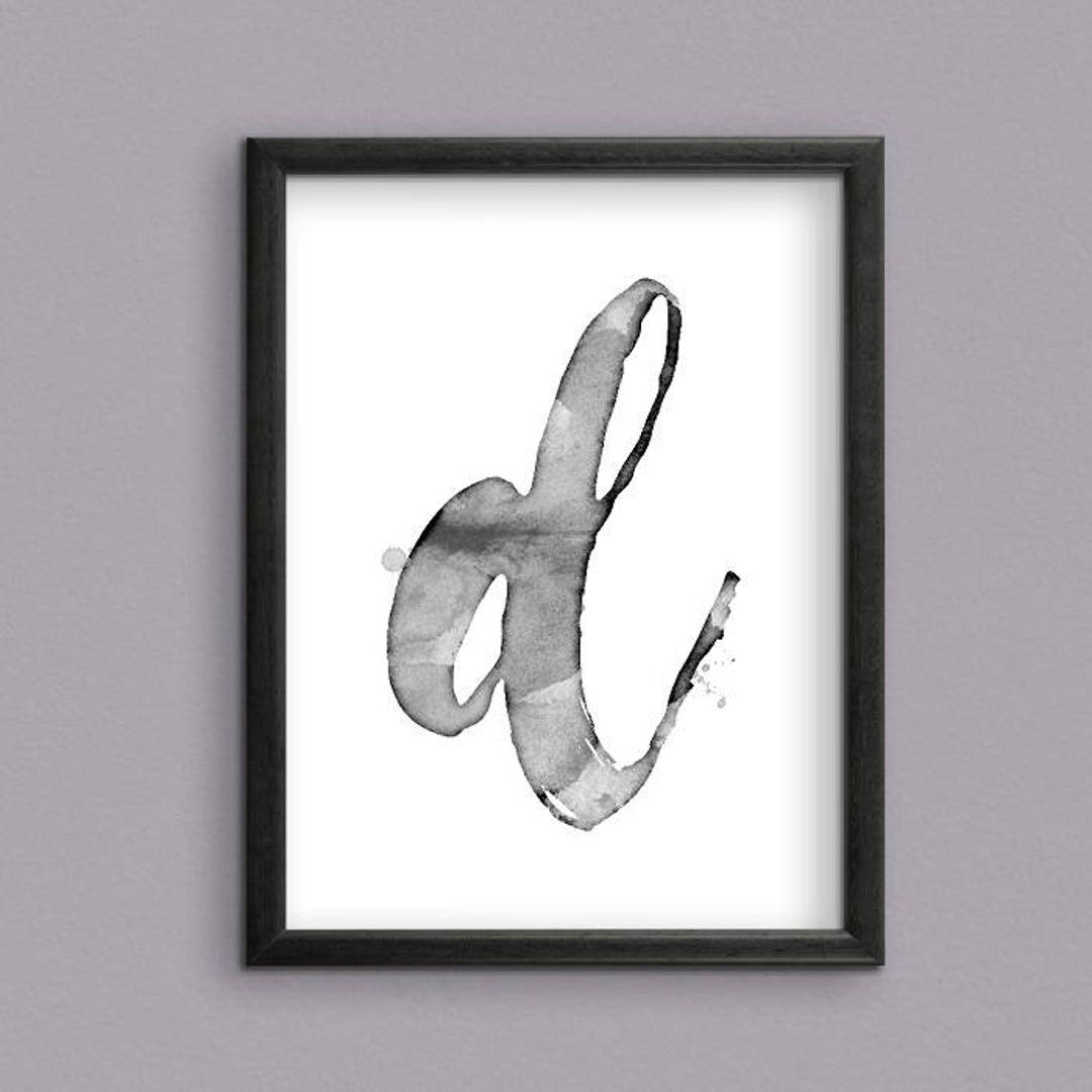 Initial Letter D Digital Art Print for Instant Download - Monogram D ...