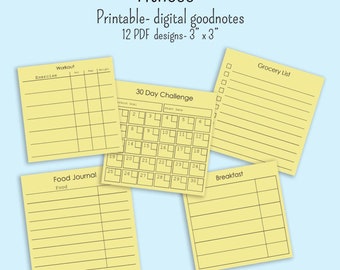 STICKY NOTES Printable PDF fits 3in by 3in Notepads | Etsy