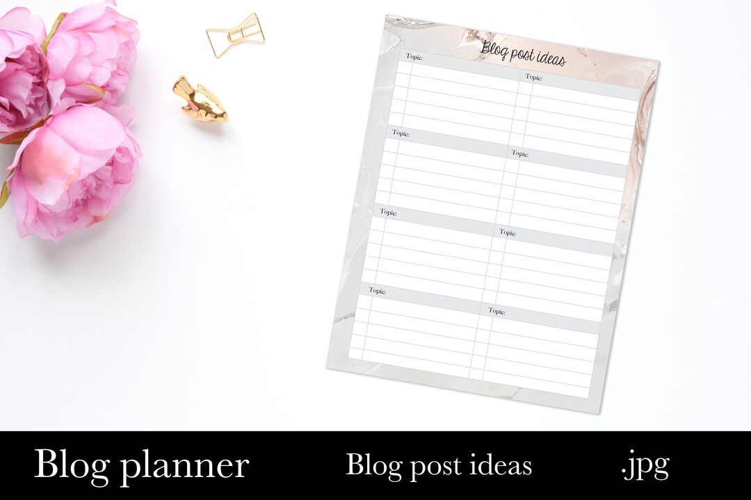 Blog Post Ideas Printable Sheets US Letter Size Instant Download ...