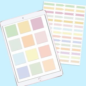 72 Pastel Post Its Sticky Note Digital Sticker Goodnotes Png | Etsy