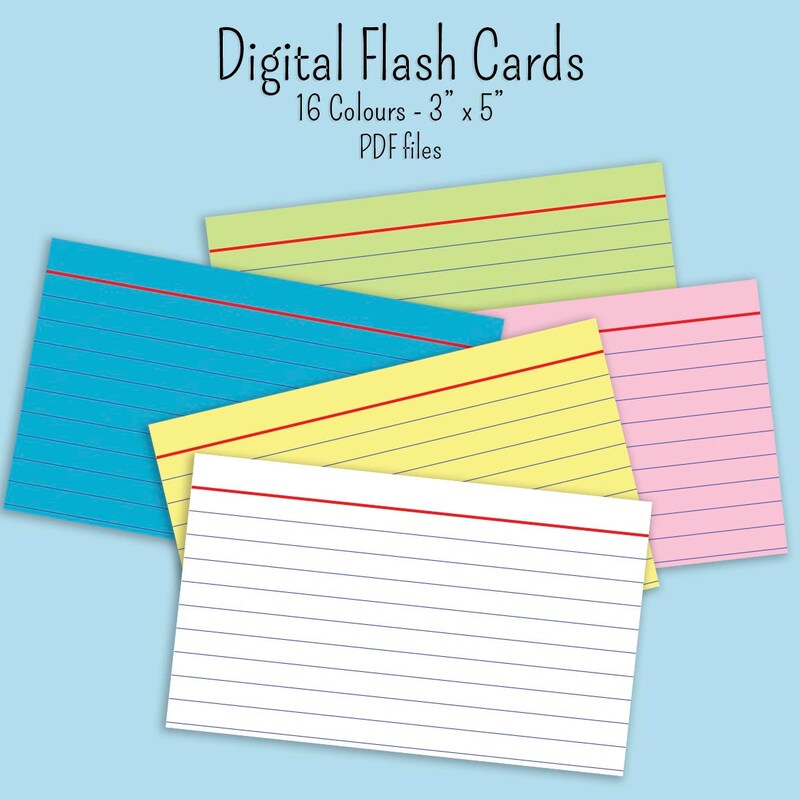 Index Card Template - Etsy