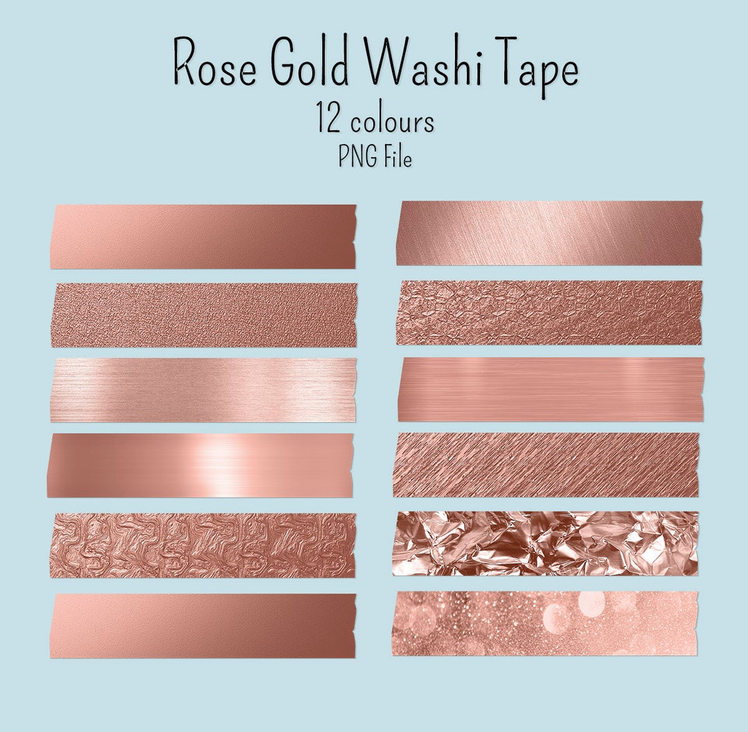 12 Rose Gold Digital Stickers Washi Tape Digital Goodnotes Notability ...