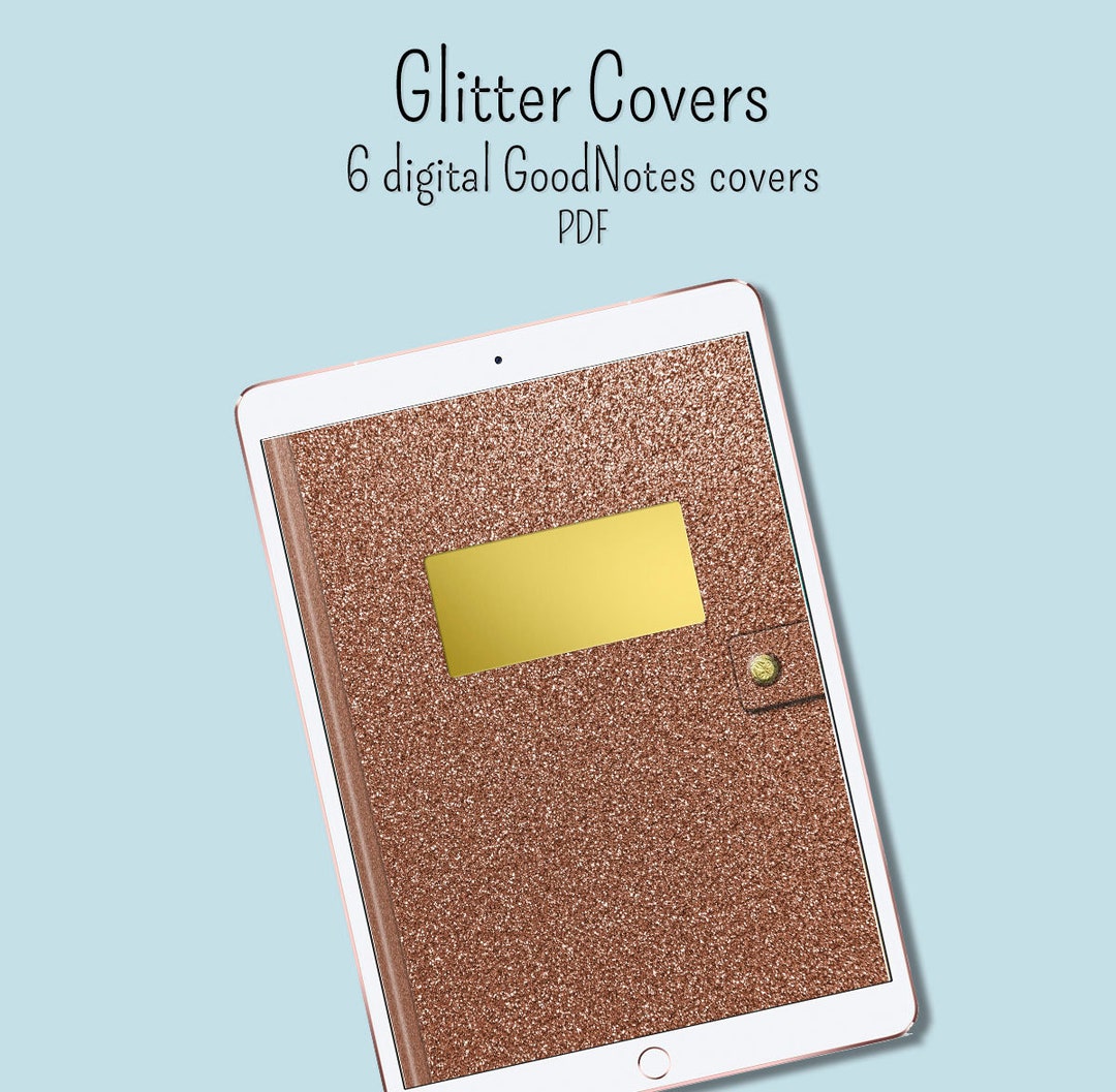 6 Glitter Notebook Covers Gold Rose Gold Silver US Letter Size Digital ...