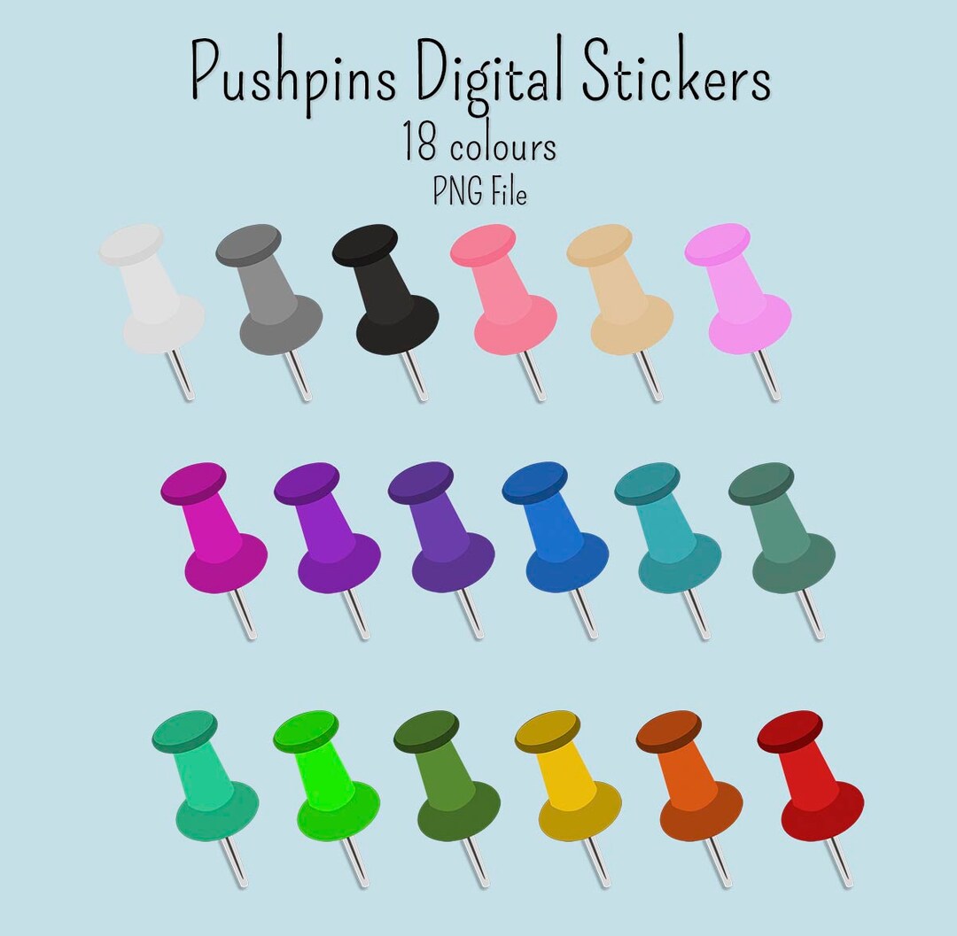 17 Digital Stickers Pushpin Digital Goodnotes Notability Digibujo Png ...