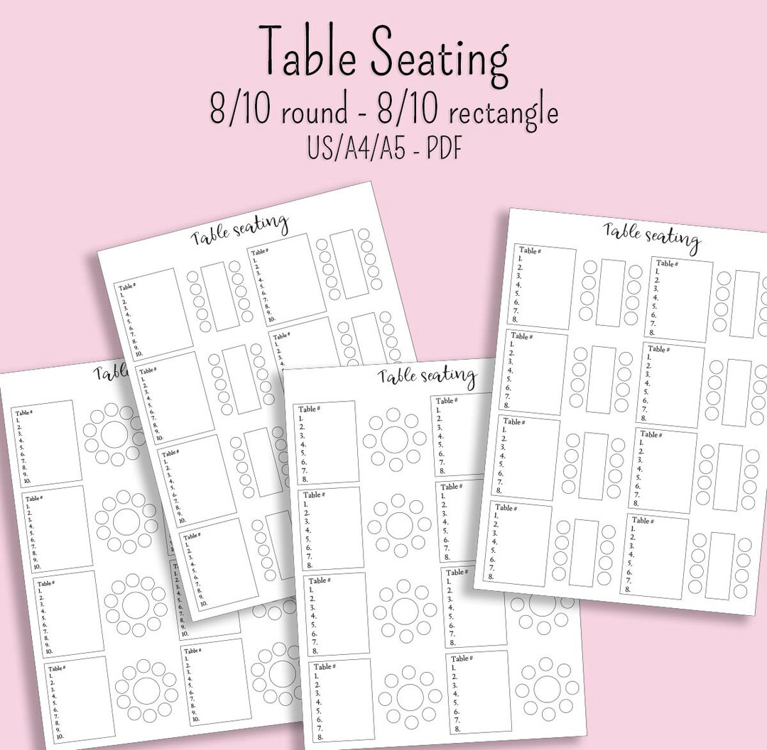 Table Seating 8 Person and 10 Person Round and Rectangle Table ...