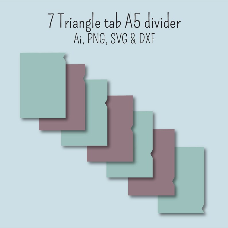 7 Triangle Tab A5 Divider Template Png Dxf Svg Cut Files - Etsy