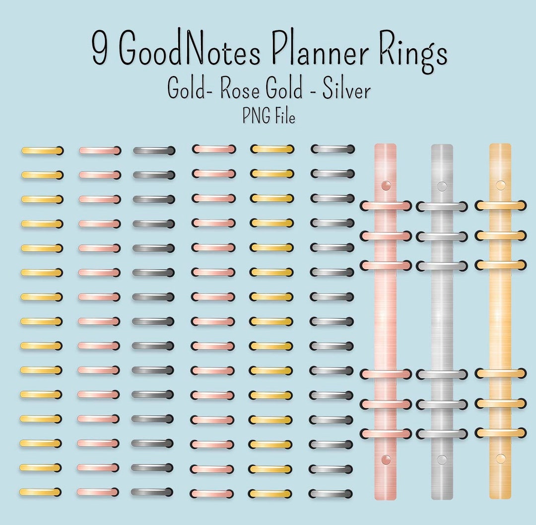 Binder Rings Digital Clip Art Goodnotes Notability Digibujo Planner ...