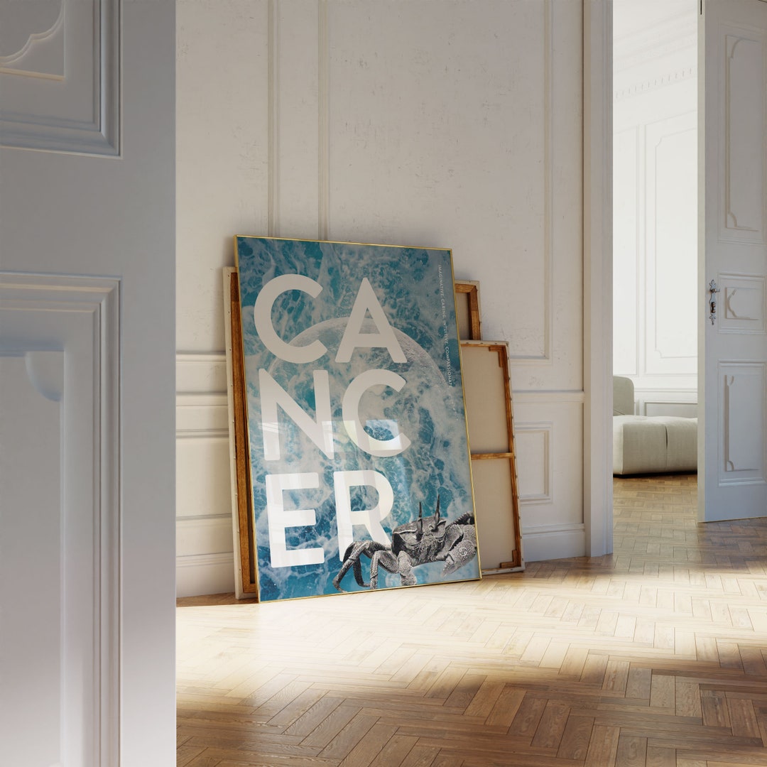 Cancer Birthday, Digital Star Sign Print, Astrology Poster, Zodiac Art ...