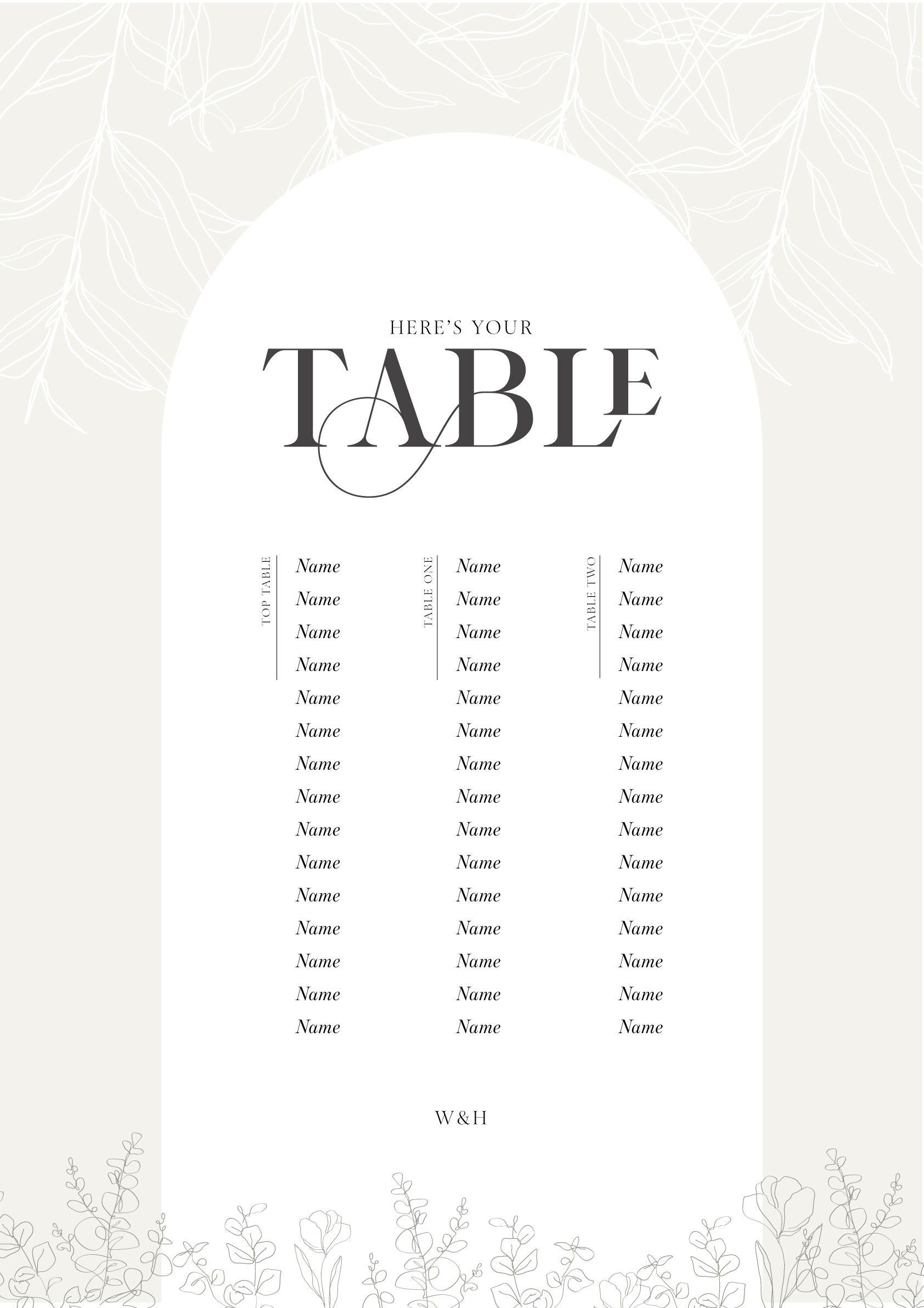Sage Wedding Seating Plan Sign, Customisable Template Welcome Sign ...