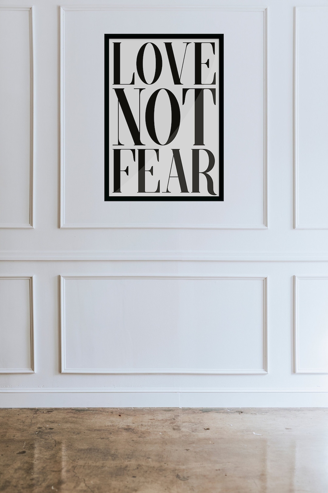 Love Not Fear Zitat Poster, Inspirational Words, Bold Typografie Print ...