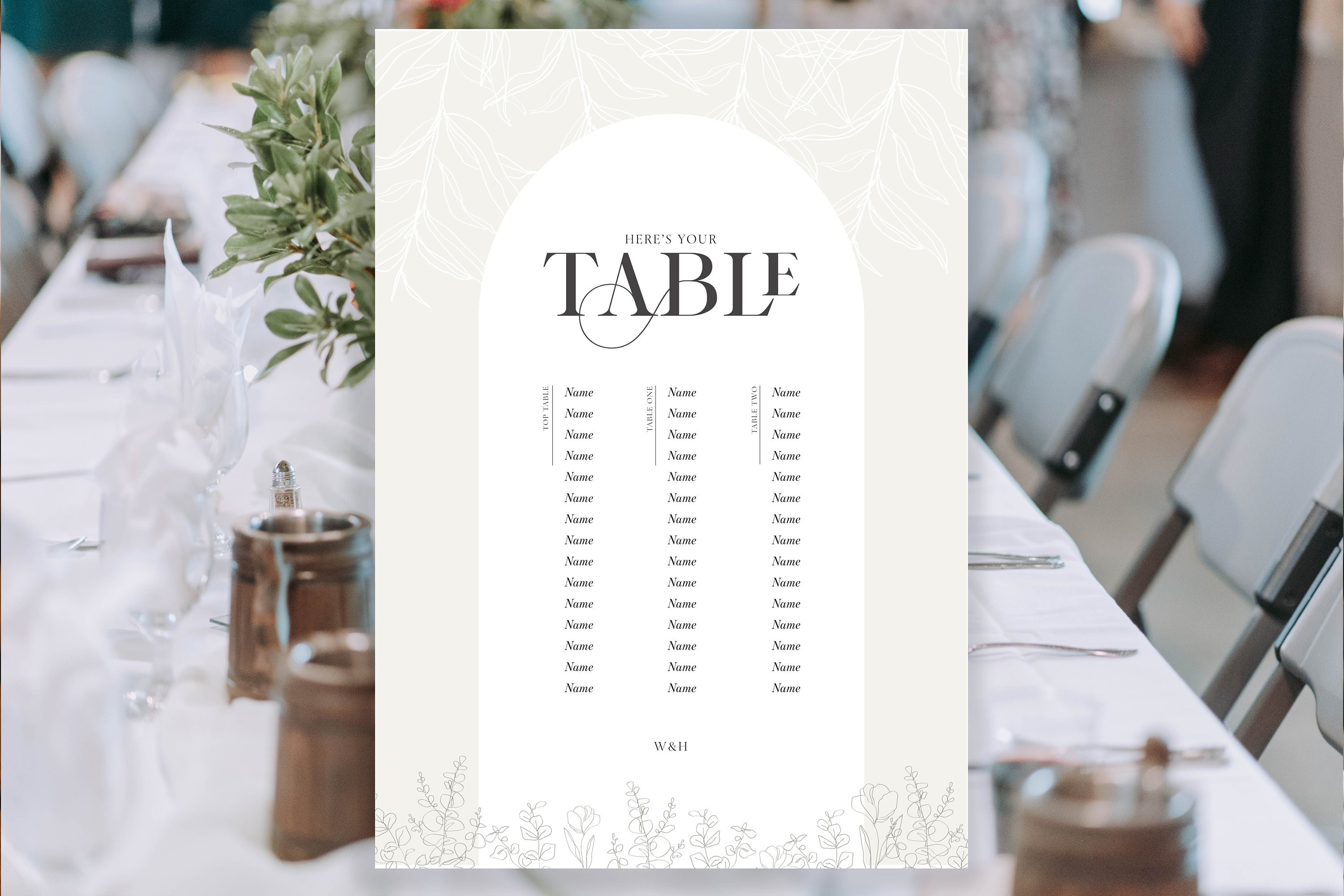 Sage Wedding Seating Plan Sign, Customisable Template Welcome Sign ...