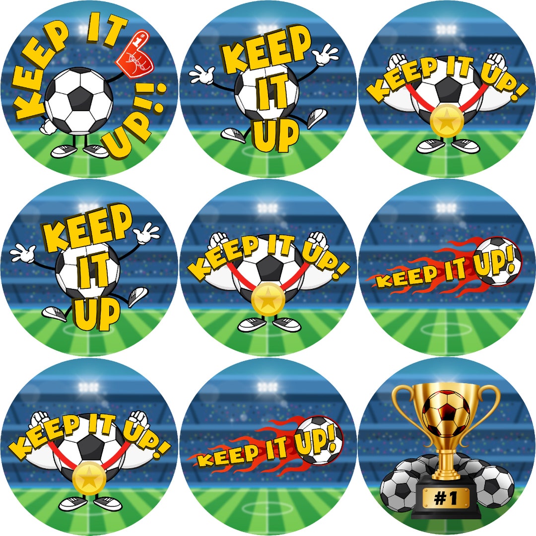 144 Keep It up Footballs 30mm Stickers Glossy Reward Stickers - Etsy UK