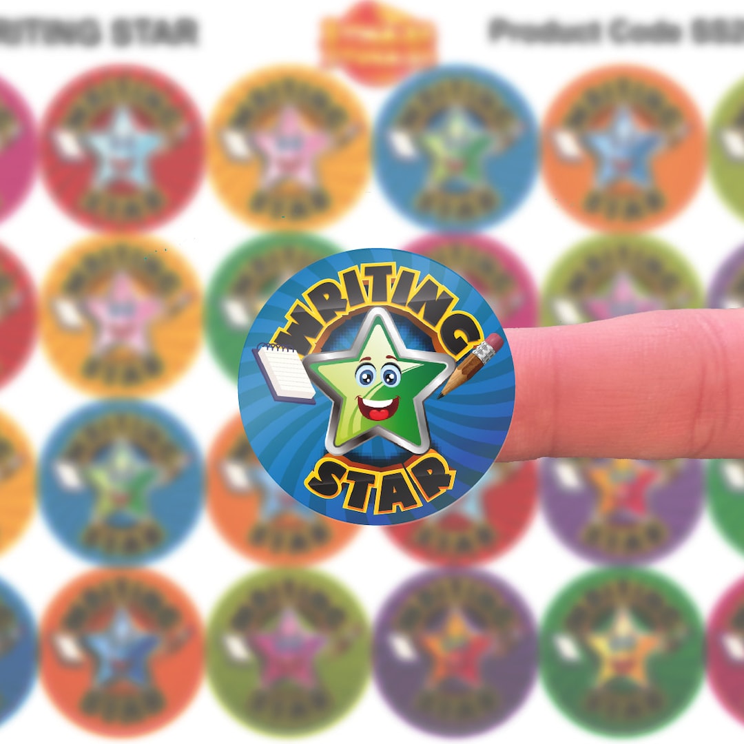 144 Writing Star - 30mm Reward Stickers for School Teachers, Parents ...