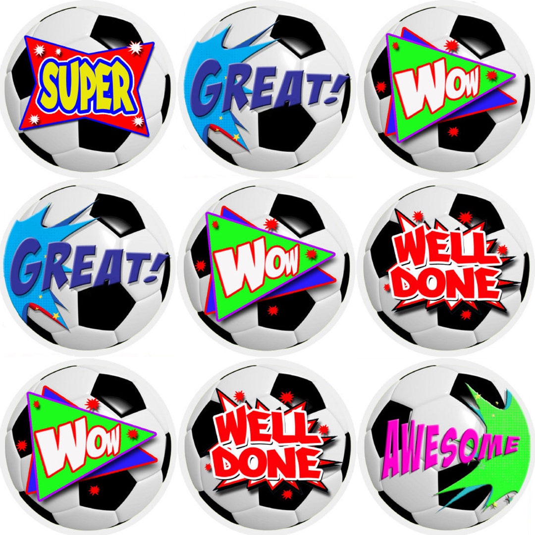 144 Football Praise Words 30mm Reward Stickers for Teachers, Parents ...