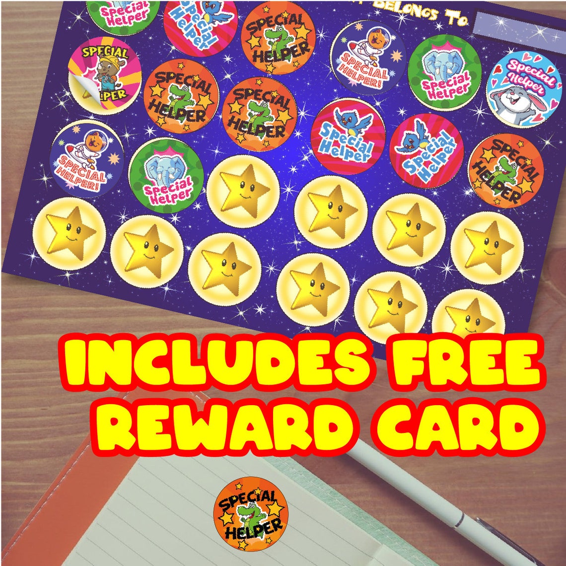 144 Special Helper 30 Mm Reward Stickers for Teachers, Parents and ...