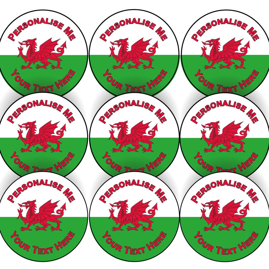 144 Personalised Welsh Dragon Flag School Reward Stickers, Parents ...