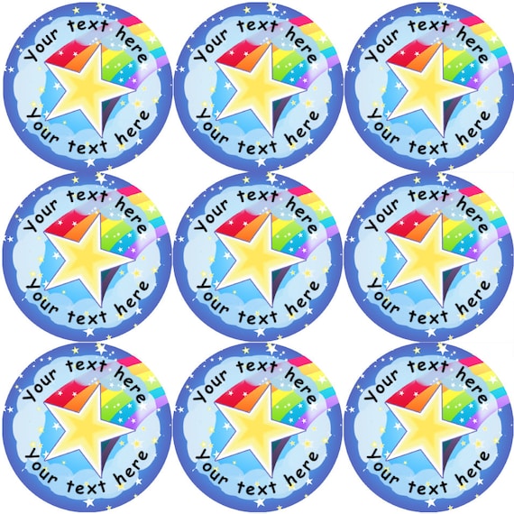 144 Personalised Shooting Star 30mm Reward Stickers for School | Etsy UK