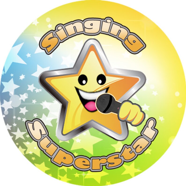 144 Singing Superstar 30 Mm Reward Stickers for Teachers, Parents and ...