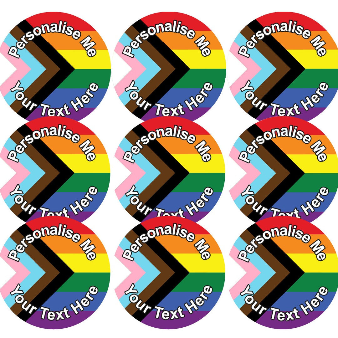 144 Personalised LGBT Pride Flag 30mm Round Sticker Labels - Etsy UK