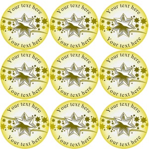 144 Gold Star Personalised 30 Mm Reward Stickers for School Teachers ...