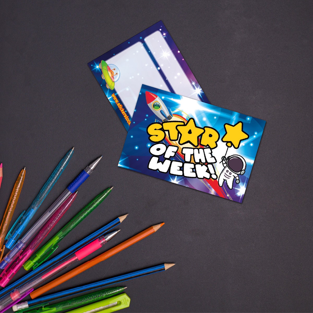 30 Space Star of the Week Award Cards for School Teachers, Wallet Sized ...