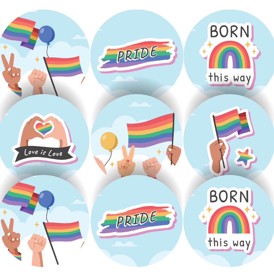 144 Colourful PRIDE Month Rainbow Flag 30mm Glossy Stickers - Etsy