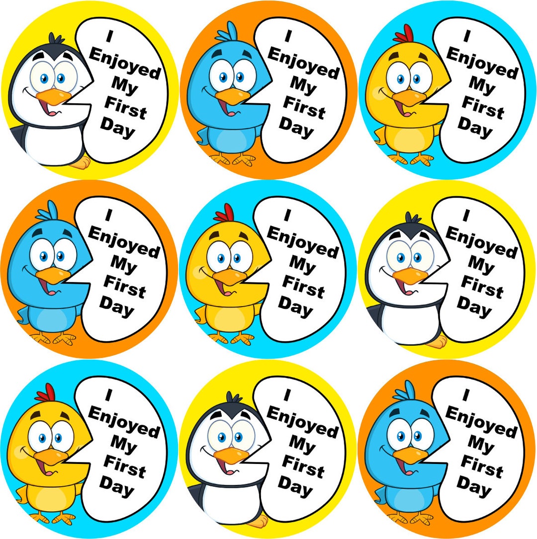 144 I Enjoyed My First Day 30mm Introduction Stickers for Teachers and ...