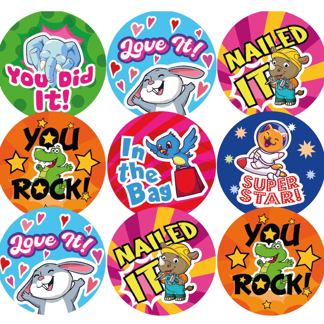 144 Animal Friends 30 Mm Reward Stickers for Teachers, Parents and ...