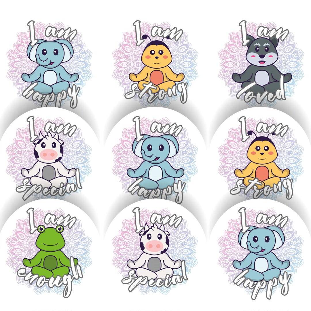 144 Animal Affirmations Reward Stickers 30mm Positivity Reward Stickers ...