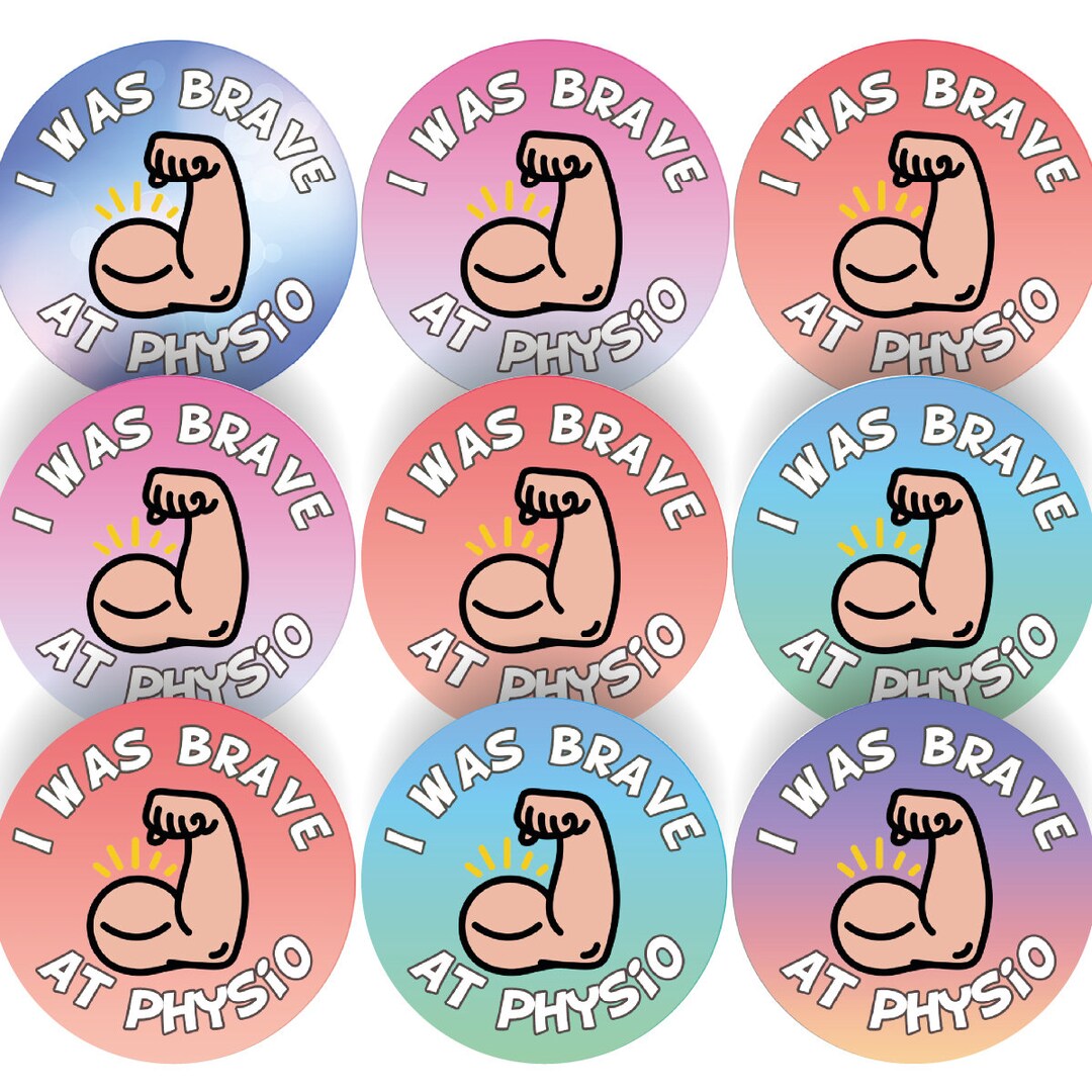 144 I Was Brave at Physio 30mm Reward Stickers for Nurses, Doctors ...