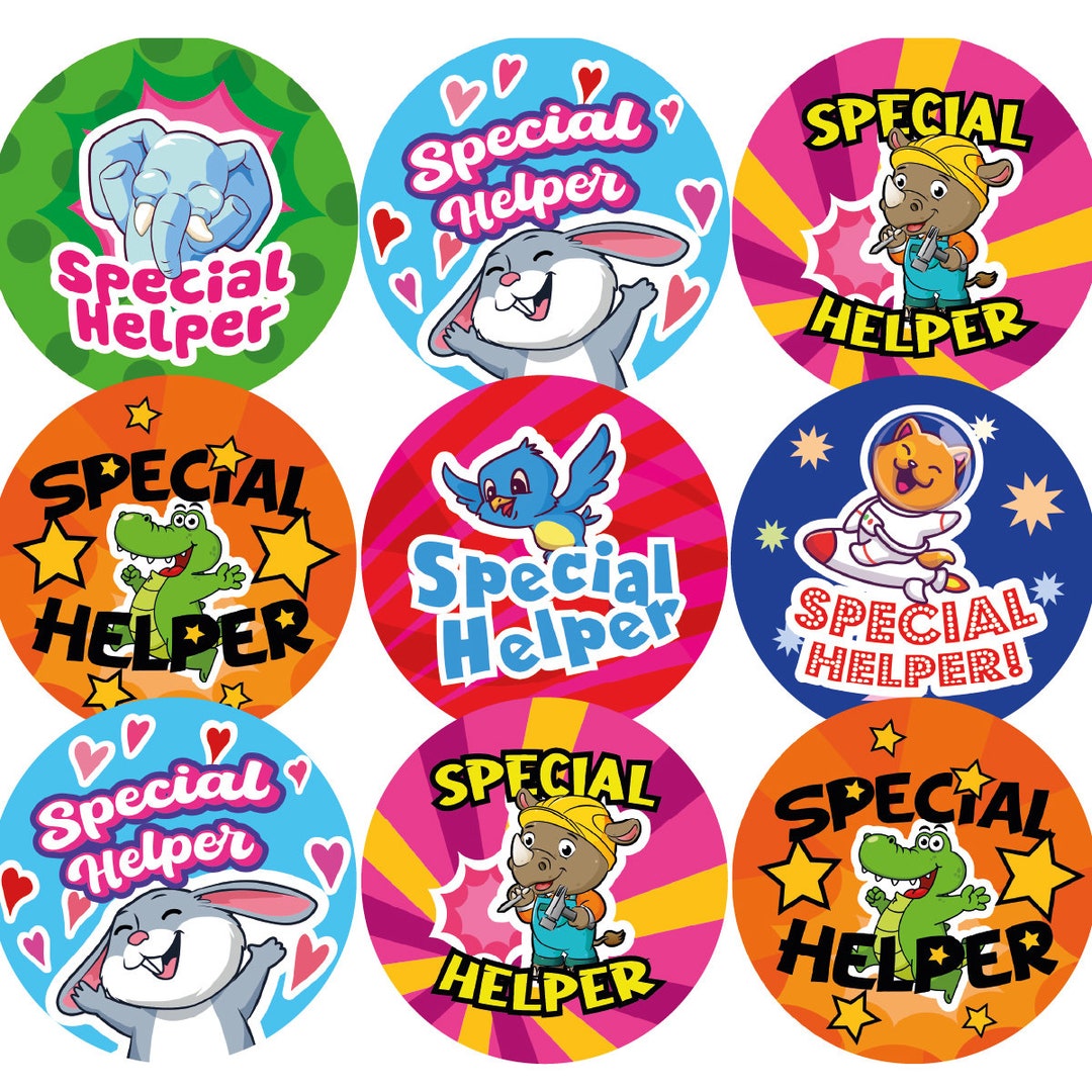 144 Special Helper 30 Mm Reward Stickers for Teachers, Parents and ...
