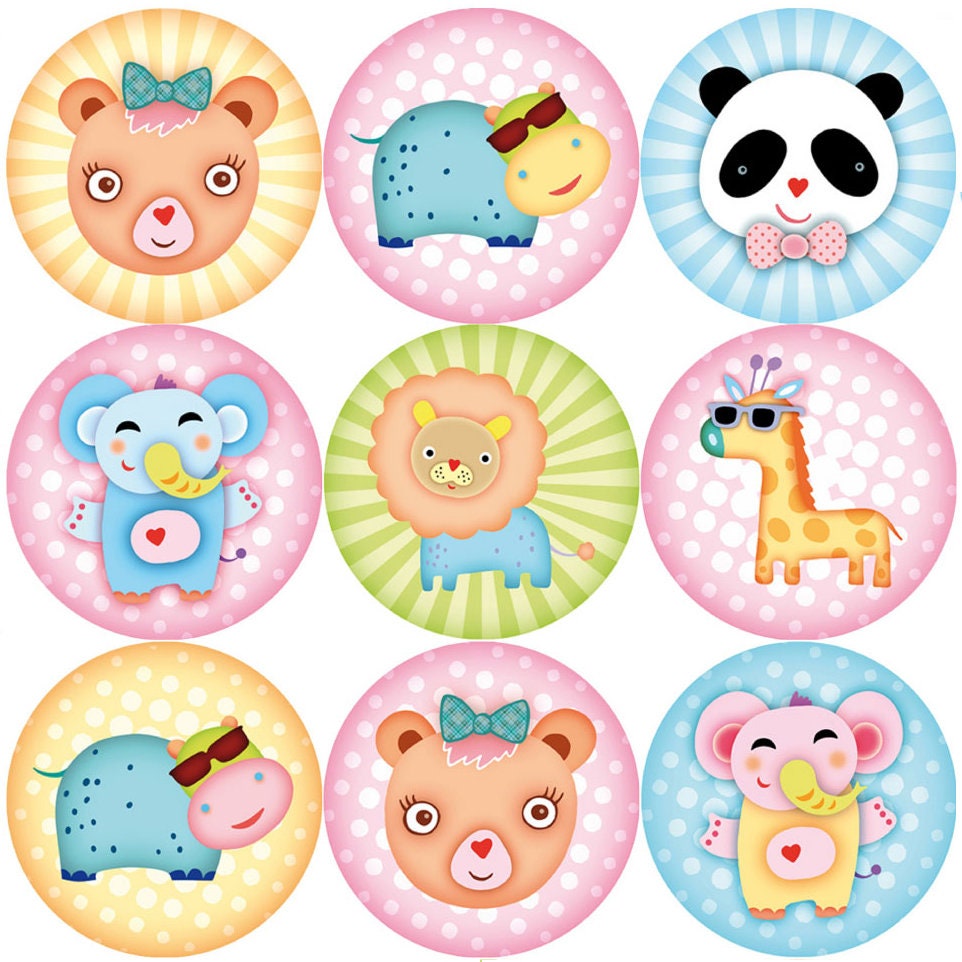 144 Wild about Animals 30mm Round Children's Reward | Etsy