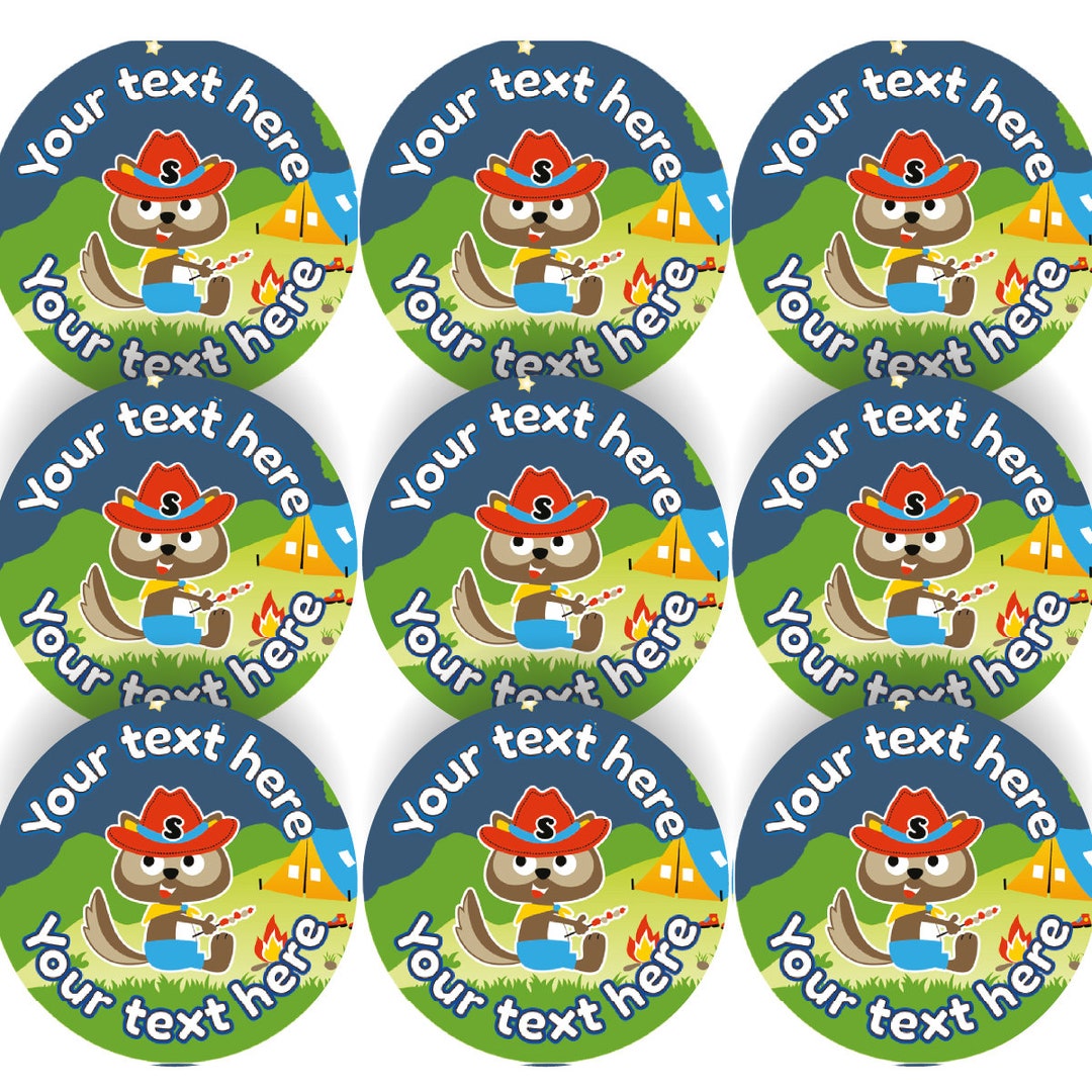 144 Personalised Camp Beavers 30mm Forest School Scout Reward Stickers ...