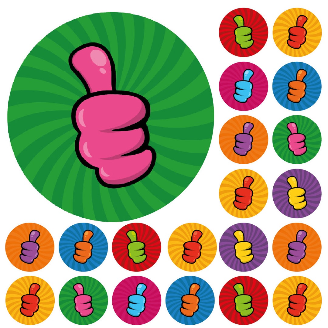 900 Colourful Mini Thumbs up Dots 10mm Glossy Spot Stickers - Etsy